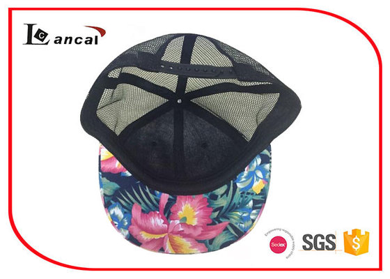 6 Panel Baseball Caps Hats for mens in tropical print mesh snapback cap