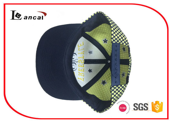 Polyester mesh Baseball Caps Hats 6 panel embroidery Baseball cap with navy peak