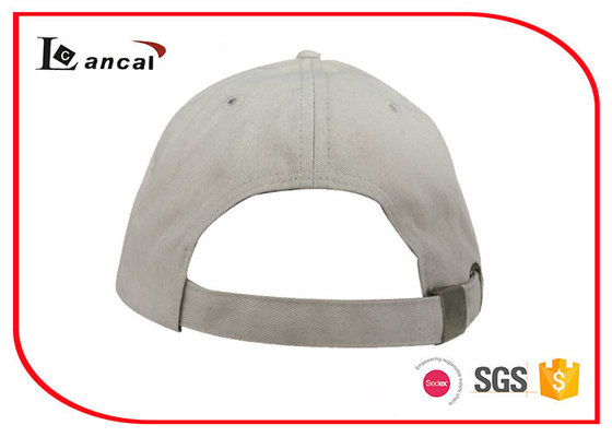 Beige Cotton Twill Baseball Caps Hats , Tropical Style Flat Peak Fitted Ball Caps