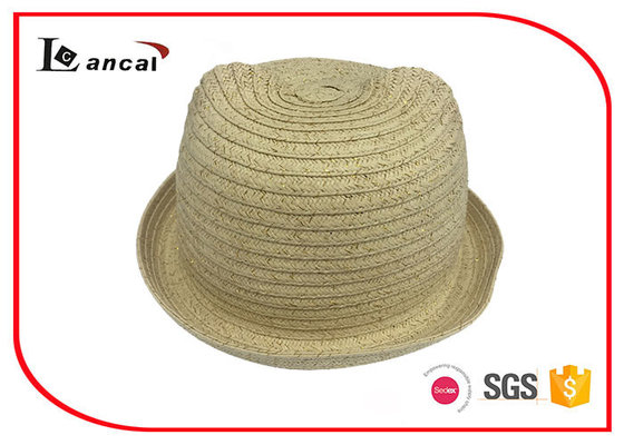 Cat'S Ear Wide Brimmed Straw Hat , Natural Womens Straw Hat With Turn Up Brim