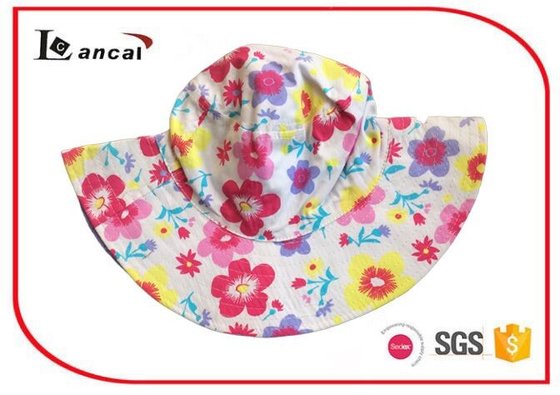 Cotton Flower  Printed Bucket Hat With Circle Lining  for girls