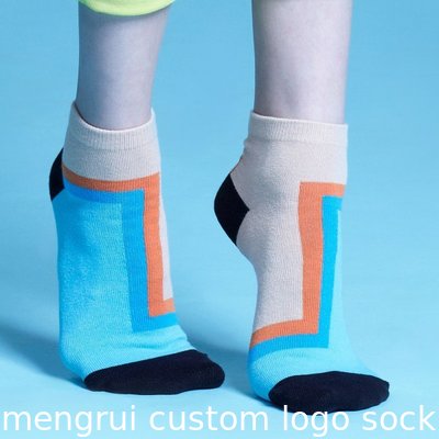 Custom logo, design cotton women Blue Ankle socks