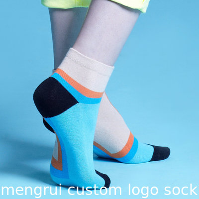 Custom logo, design cotton women Blue Ankle socks