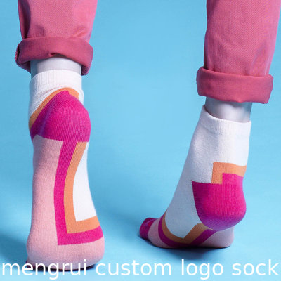 Cotton custom logo, design ladies Pink Ankle Socks
