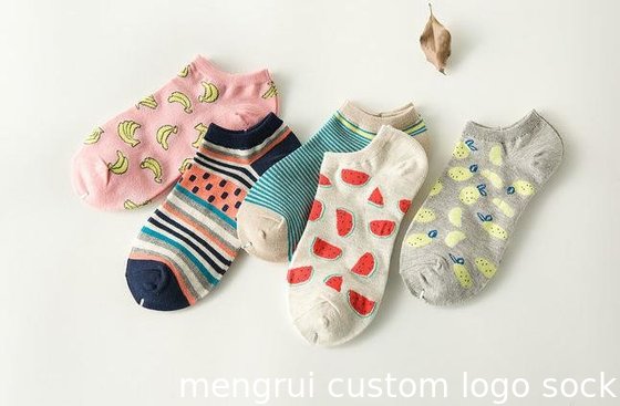 Custom logo, design cute embroidery printed cotton crew Socks