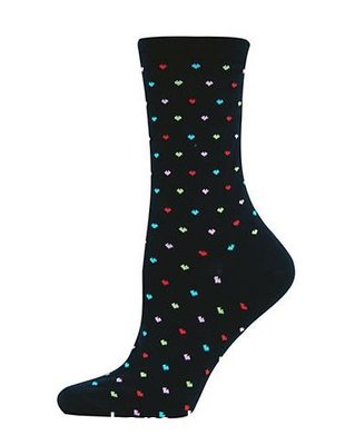 Hearts Printed Trouser Socks