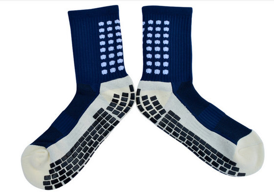 Custom color knitted Cotton team Sports Anti Slip Socks for men