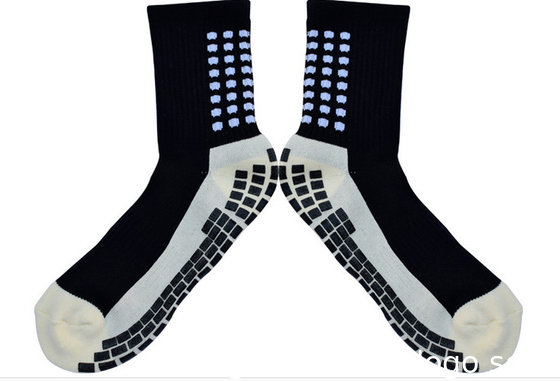 Custom color knitted Cotton team Sports Anti Slip Socks for men