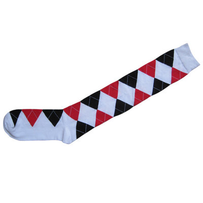 Argyle Pattern Over The Knee Socks
