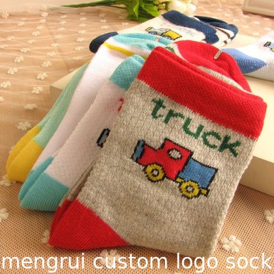 Custom design, logo, color cute Car Patter Baby soft Cotton Socks
