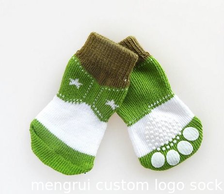 Customized logo, design knitting Rubber Anti Slip Basic Dog Socks