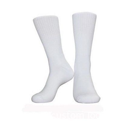 100% custom logo, design, color white sublimation breathable Men Socks