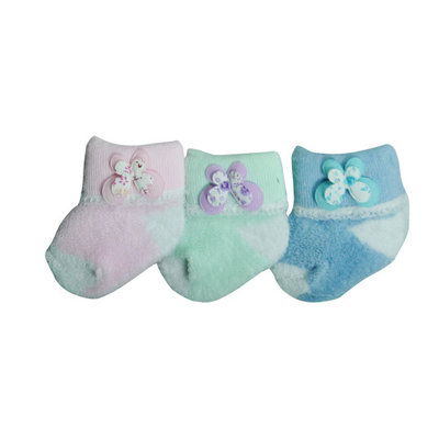 Custom color soft comfortable cotton terry Infant's socks