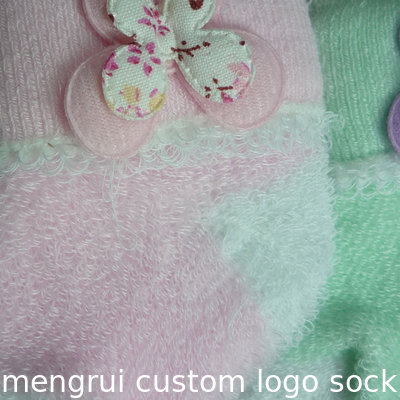 Custom color soft comfortable cotton terry Infant's socks