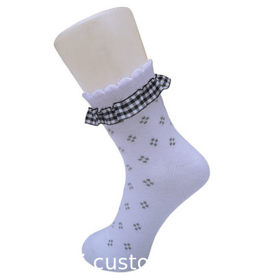 High quality and comfortable soft cotton cute girl's lace socks