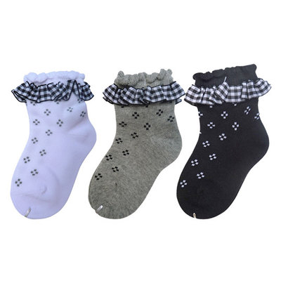 High quality and comfortable soft cotton cute girl's lace socks