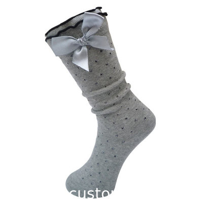 Knitted soft and comfortable custom design butterfly Children's cute lace socks