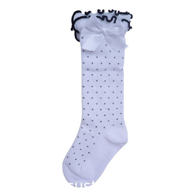 Knitted soft and comfortable custom design butterfly Children's cute lace socks