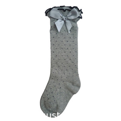 Knitted soft and comfortable custom design butterfly Children's cute lace socks