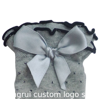 Knitted soft and comfortable custom design butterfly Children's cute lace socks