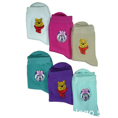 Colorful soft knitted cotton embroidery kids cute cartoon socks