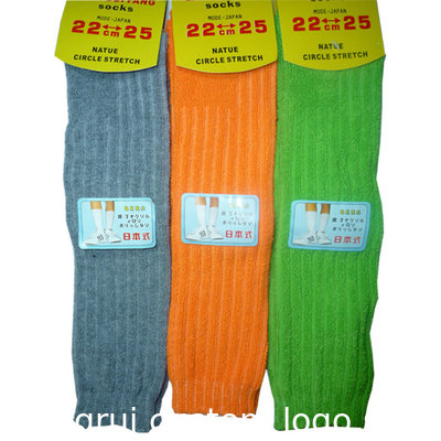 Custom logo, design colorful soft knitted knees school socks