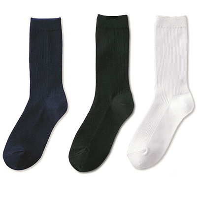 Knitted woven soft over knee ribbed cotton student's socks