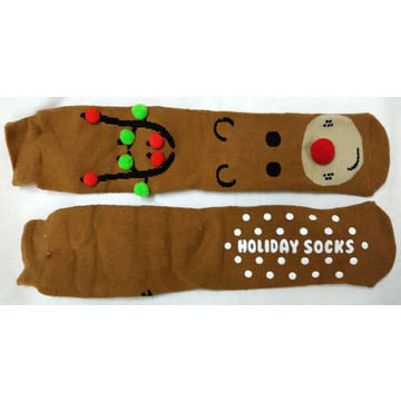 Custom logo, design cute 100% cotton 3D socks for holiday