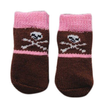 Custom logo, design cute cotton pet socks with jacquard logo