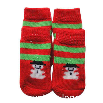 Custom logo, design cute cotton pet socks with jacquard logo