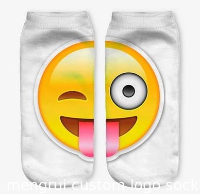 Custom logo, design new Emoji 3D Digital Printed Fashion Womans Cute Funny Ankle Print Sublimation Socks