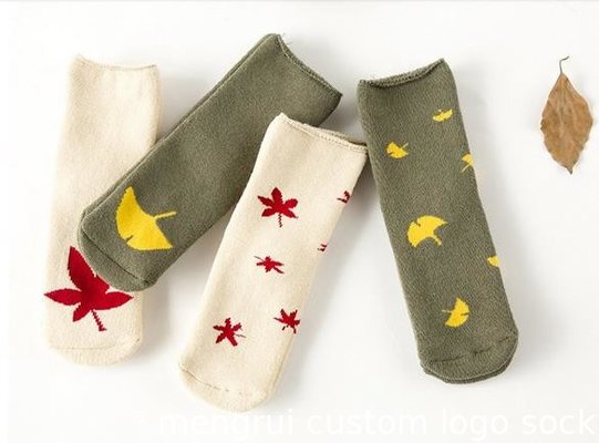 Customized jacquard Kids Terry Winter Thick Warm Cotton Crew Socks