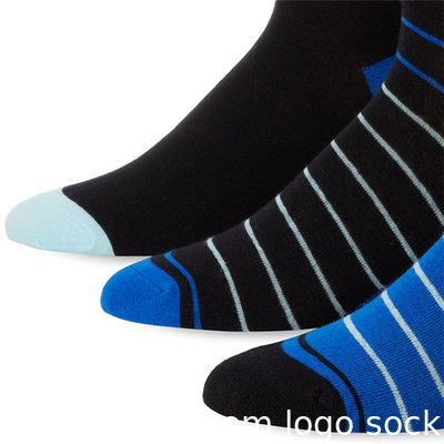 black and blue striped design cotton business socks