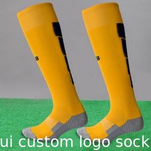Custom logo, design knitted cotton football sports socks