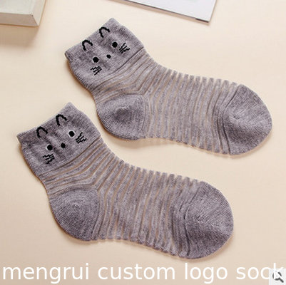 Custom logo, design popular babes cute cat printed cotton socks