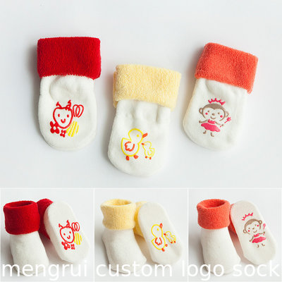 Custom logo, design cute babes pure cotton non-slip socks
