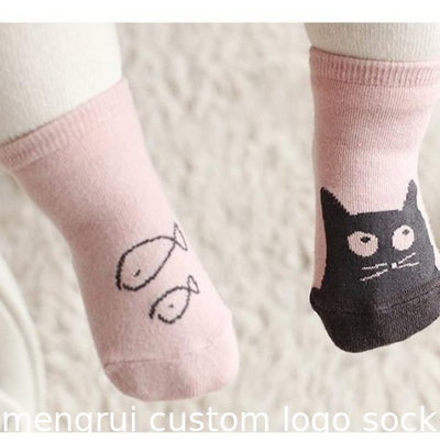 Custom logo, design kids boys girls cotton blend socks