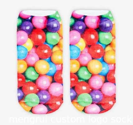 Custom new sublimated 3D printing socks digital print fruit ankle socks