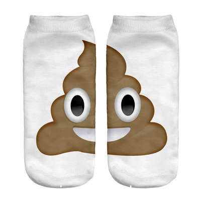Women Funny Short Newest 3D Print Emoji Patterns ankle Sock