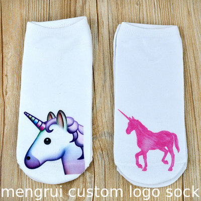 Custom logo, desig Cute Emoji 3D Digital Printed Ankle sock