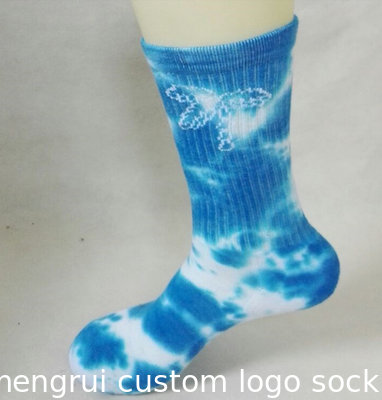Custom crew sport dye adlut spandex/cotton socks