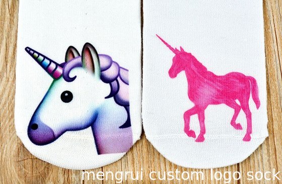 Custom logo, desig Cute Emoji 3D Digital Printed Ankle sock