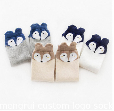 Custom logo, design sweet Baby Toddlers Kids Dot Solid Spring Autumn Soft Cartoon printing cotton socks