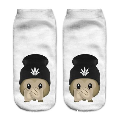 Custom Design OEM emoji 3D Digital print emoji custom ankle printing Socks
