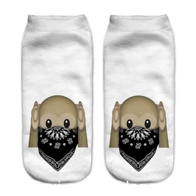 Custom Design OEM emoji 3D Digital print emoji custom ankle printing Socks