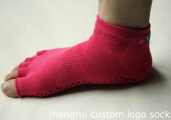 Custom logo, design toeless Pilates Barre Grip Non Slip Pilates yoga socks
