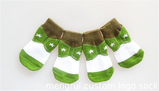 Customized logo, design knitting Rubber Anti Slip Basic Dog Socks