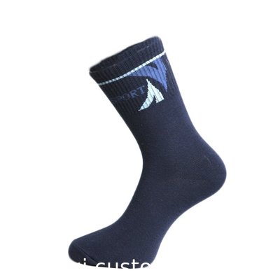 100% cotton custom logo, design, color sport grey socks for men