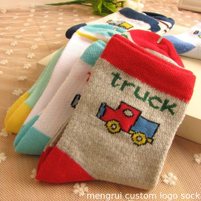 Custom design, logo, color cute Car Patter Baby soft Cotton Socks