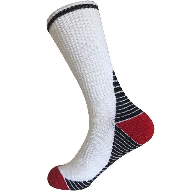 Custom logo, design single cylinder Cushion Poly Fashion Stripes Outdoor Sport Socks
